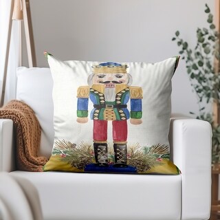 Wintery Nutcracker by Pi Holiday Collection - 14" x 14" Throw Pillow ...