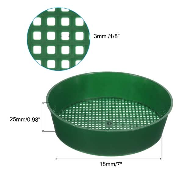 2pcs Garden Soil Sifter 7" Dia 1/8" Mesh Screen Sand Sieve Sifting Pan ...