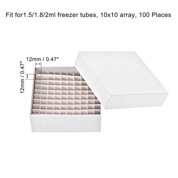 Freezer Tube Box 100 Places Cardboard for 1.5/1.8/2ml Microcentrifuge ...