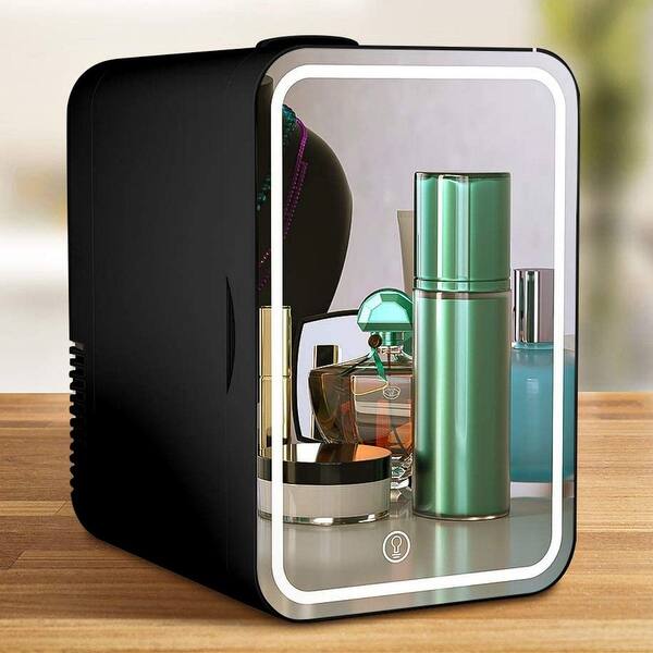 Mini Fridge LED Mirror Refrigerator with 3pcs Makeup Sponge - Bed Bath ...