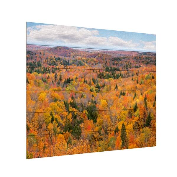 Monte Nagler 'Autumn Palette Marquette Michigan Color' Wood Slat Art ...