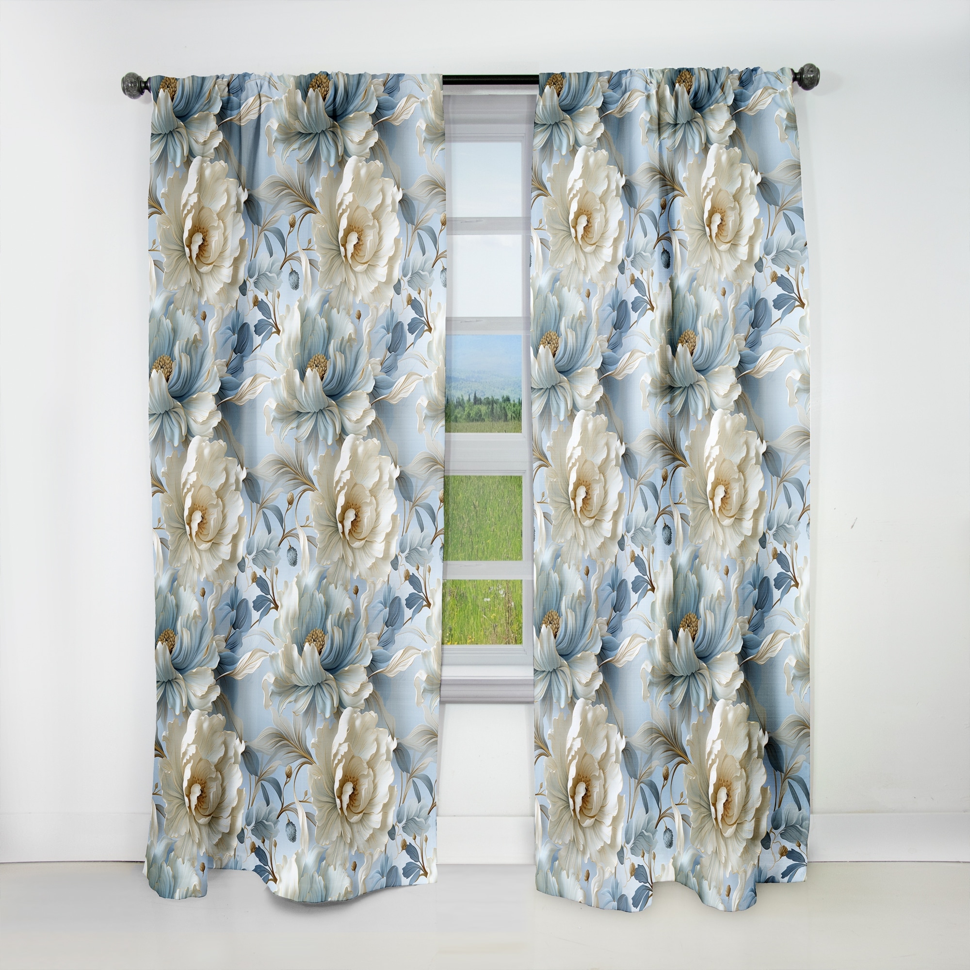 Blue Floral Curtains - Bed Bath & Beyond