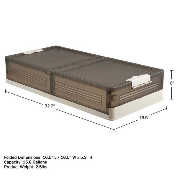 15.8-Gal Under Bed Storage with Wheels - Collapsible Under Bed Drawers ...