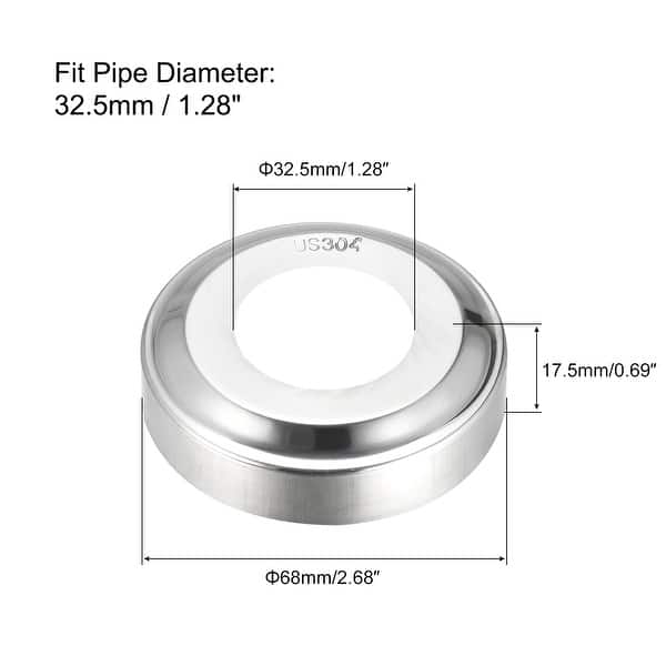 Round Escutcheon Plate 12pcs 304 Stainless Steel Pipe Cover for 32.5mm ...