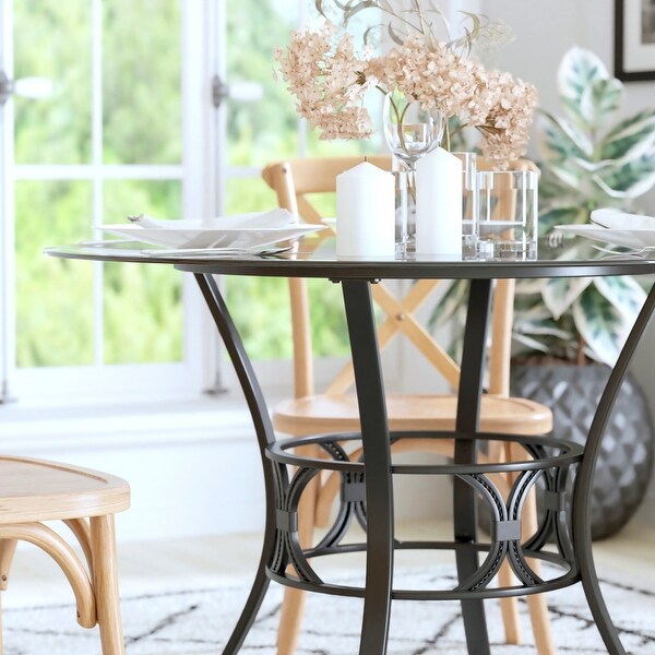 42 round glass dining table store