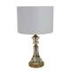 22 Inch Table Lamp, Modern Clear Glass Turned Body, Classic Gold ...