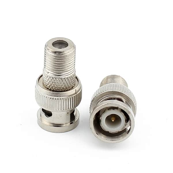 Metal BNC Male to F Female Plug Coax Adapter Connector Silver Tone 10 ...