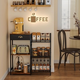 3-Tier Farmhouse Coffee Table with Fence for Living Room - 11.81"D x 30 ...