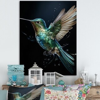 Designart "Blue Neotropical Fairy Hummingbird II" Hummingbird Wall ...