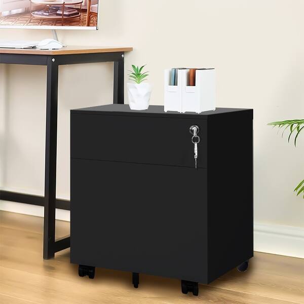 2 Drawer Mobile Filing Cabinet With Locking Metal Filing Cabinet Wheels ...
