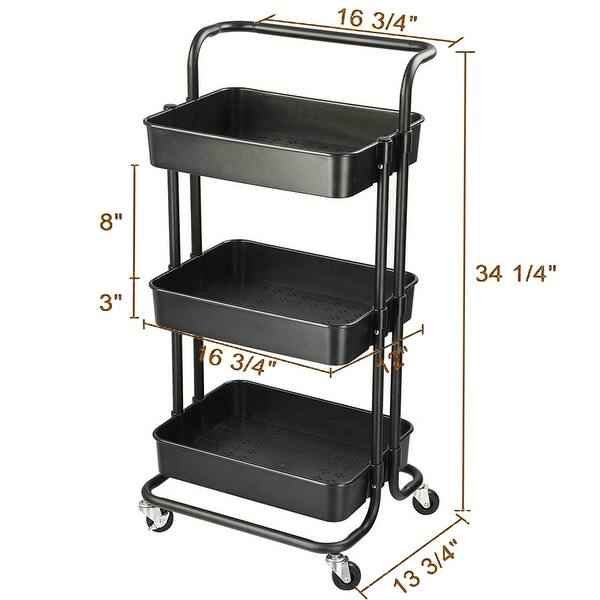 3 Tier Rolling Utility Cart - Bed Bath & Beyond - 36967582