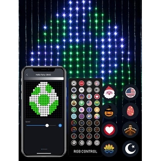Animated Curtain Lights, 400LEDs Bluetooth Smart Christmas Lights LED ...