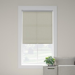 Beige Reflective UV Solar Screen Roller Shade Cordless 74 in. L (Custom ...