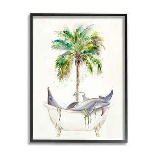 Stupell Tropical Dolphins Bathroom Tub Framed Giclee Art by Ziwei Li ...