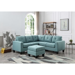 Zahra 6-piece Sofa Sectional with Ottoman Tufted Seating-Pocketed Coil ...