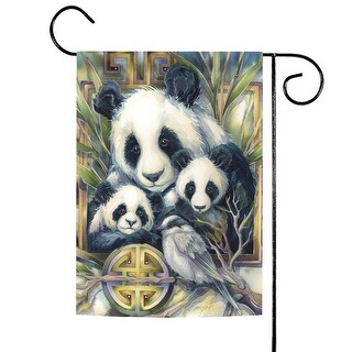 White and Black Panda Family Outdoor Garden Flag 18" x 12.5" - Bed Bath ...