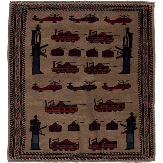 ECARPETGALLERY Hand-knotted Rare War Tan Wool Rug - 2'10 x 4'8 - Bed ...