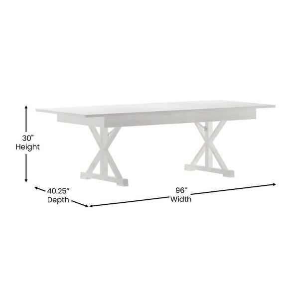 8' x 40" Rectangular Antique Rustic Solid Pine Folding Dining Table ...