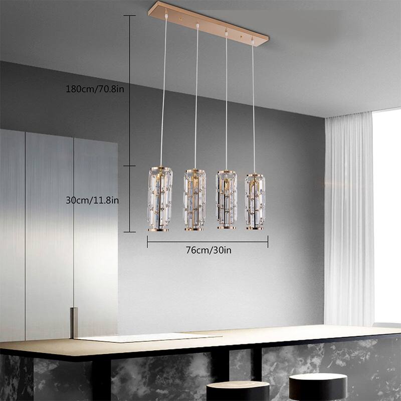 Modern Luxury K9 Crystal Chandelier Pendant 4 Lights Ceiling Lights ...