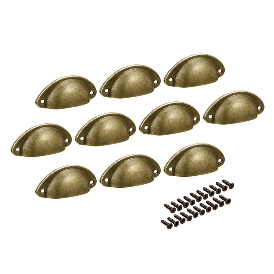 Cup Drawer Pull Kitchen Cabinet Handle 66mm Hole Centers 20pcs - Bronze ...