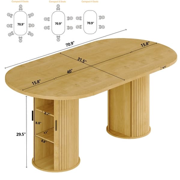 extendable round dining table 6 8