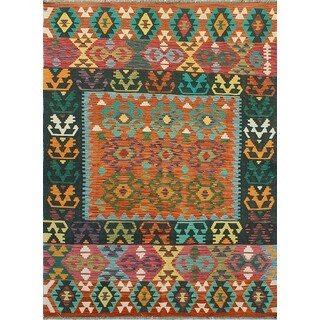 Flatweave Shana Rust/Black Rug - 4'6" x 8'1" - Bed Bath & Beyond - 40842756
