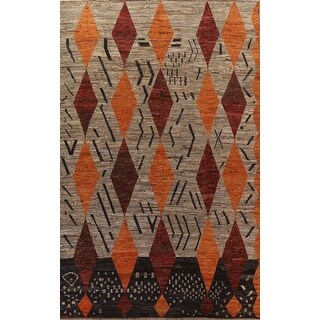 Geometric Moroccan Large Wool Area Rug Hand-knotted Living Room Carpet ...
