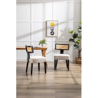 Wood Frame Parson Chairs Set of 2 Modern Dining Chairs, Beige Linen ...