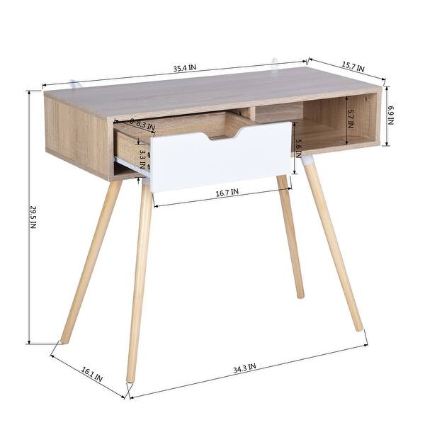 Modern Home Office Desk Makeup Vanity Table Study Desk with Drawers ...