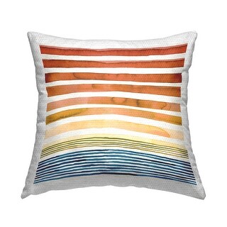Stupell Sunset Stripes Patterned Landscape Printed Outdoor Throw Pillow ...