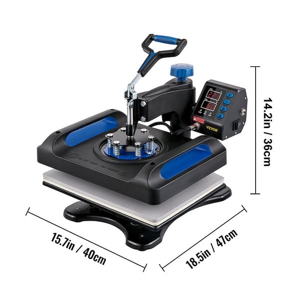 VEVOR 15x15in Pro Heat Press Machine 5 in 1 Combo 360 Swing Away ...
