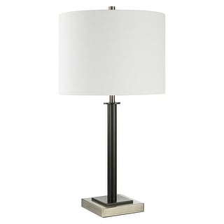 27 Inch Metal Table Lamp, Sleek Base, Black, Gold, White - Bed Bath ...