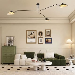 Mid Century 3 Arm Light Fixture Black Duckbill Chandelier with Swing ...