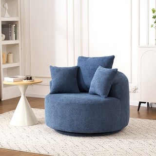 360°Swivel Chair Accent Barrel Chair Swivel Round Upholstered Sofa ...