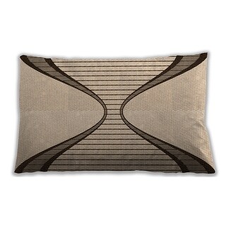 Ahgly Company Patterned Indoor-Outdoor Copper Brown Lumbar Throw Pillow ...