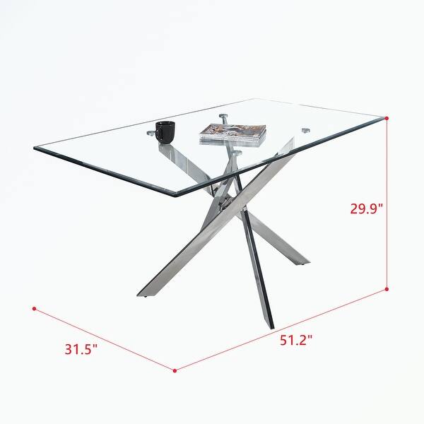 Modern Glass Table with Chrome Stainless Steel Base - Bed Bath & Beyond ...