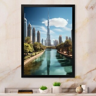 Designart "Dubai City Of Height III" Dubai Framed Canvas Art Print ...