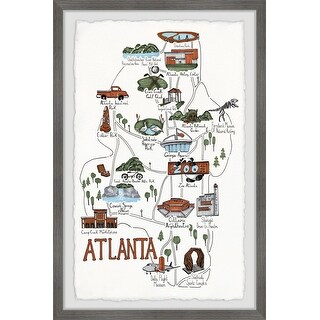 'Illustrated Map of the City of Atlanta' Framed Painting Print - Bed ...