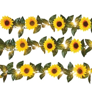 Solar Powered Sunflower String Lights - Set of 10 - 8.000 x 4.750 x 4.150 - Bed Bath & Beyond ...