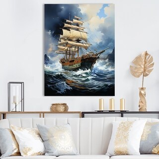 Designart "Pirates Ghost Ship" Pirate Canvas Wall Art - Bed Bath ...