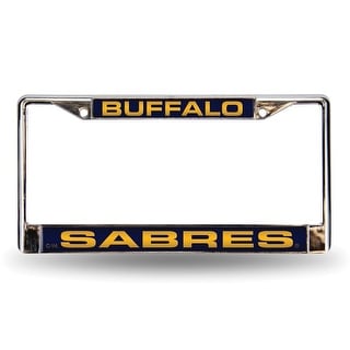NHL Buffalo Sabres Blue Laser Chrome Acrylic License Plate Wall Frame ...