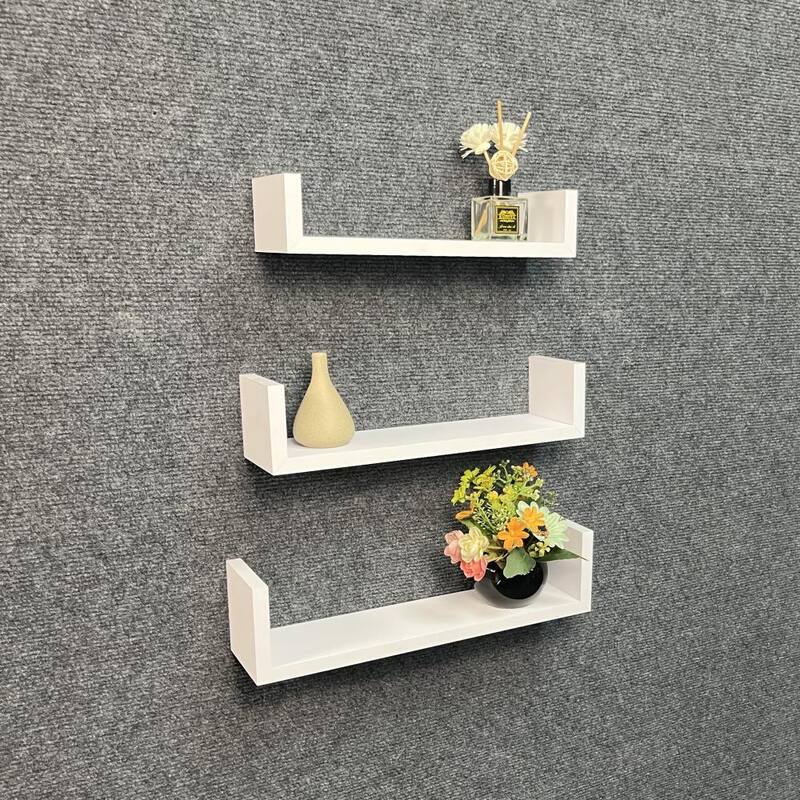 Floating 'U' Wall Shelves (Set of 3) - On Sale - Overstock - 37065337