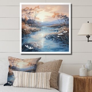 Designart "Lakes Rivers Charm Liquid Art Landscape" Landscape Lake ...