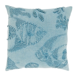 Oceanic Charm Stonewashed Fish Throw Pillow - Bed Bath & Beyond - 39951316