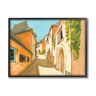 Stupell Shadows Between Buildings European Country Road Framed Wall Art ...