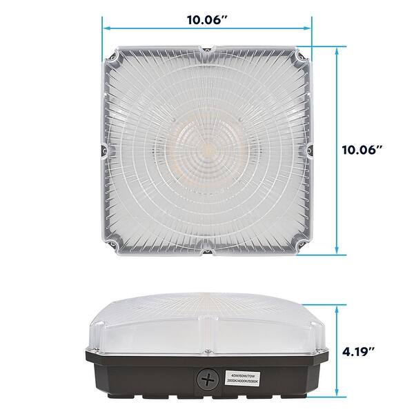 Luxrite LED Canopy Light, 40/60/70W Selectable Wattage, Up to 8400 ...