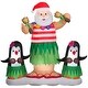 Gemmy Animated Christmas Inflatable Hula Santa and Penguins, 5.5 ft ...