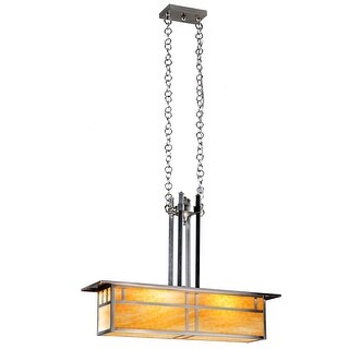 Meyda Tiffany Double Bar Mission 2 Light 35" Wide Linear Chandelier ...