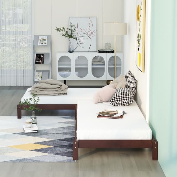 2 Twin Wood Bed Guest Bed Stackable Bed - Bed Bath & Beyond - 37967135