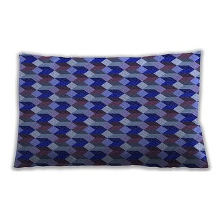 Ahgly Company Patterned Indoor-Outdoor Cornflower Blue Lumbar Throw ...